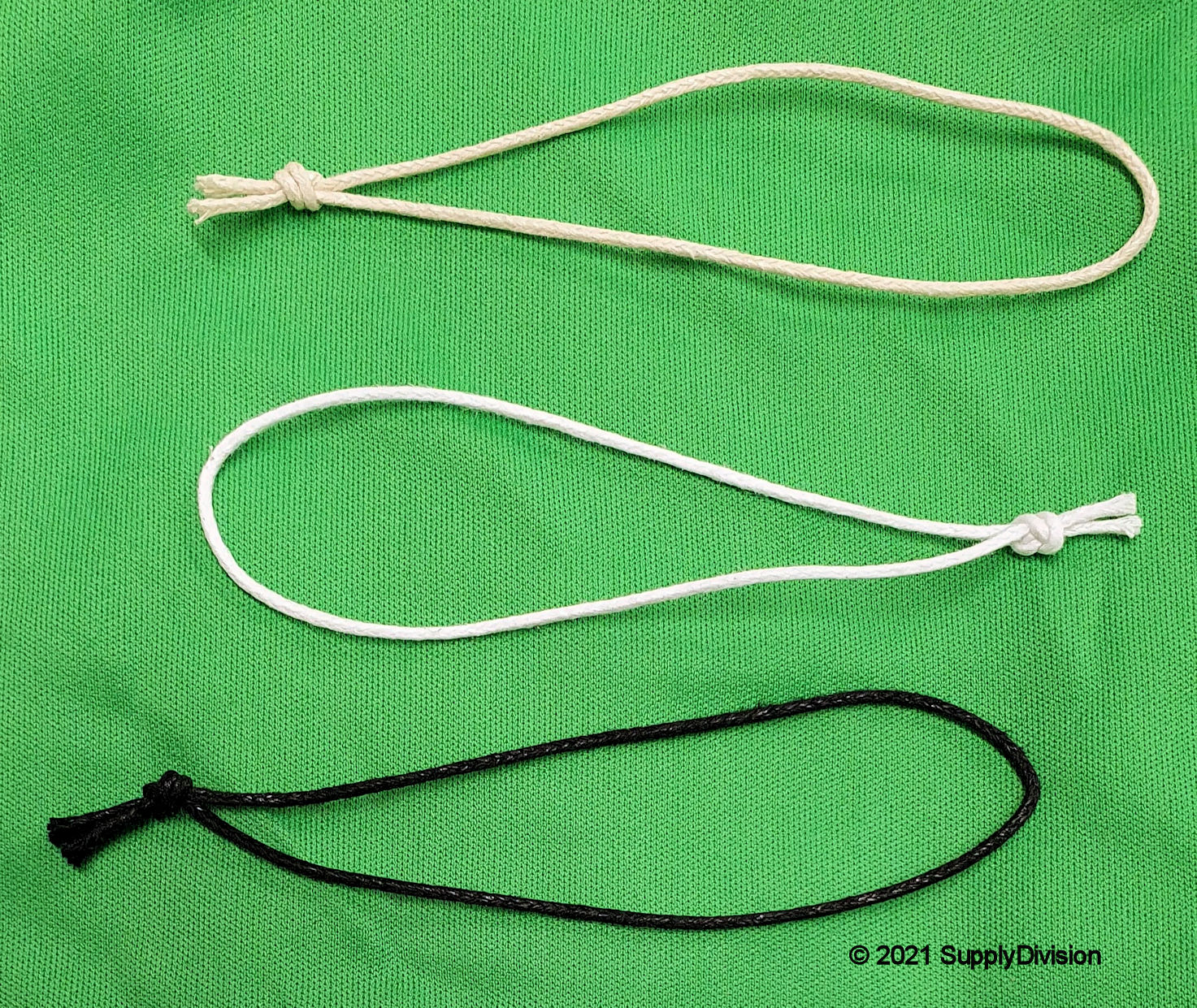 Waxed cotton cord bullet-lock or tied loops - TrueTrim - Trade Suppliers
